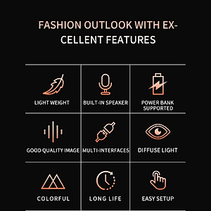 WiFi Blue-Tooth Projector, Native 1080P HD Projector 14-100 inch Projection Screen Home Video Projector, Portable Wireless Projector Compatible with Computer/Mobile Phone/Tablet/USB Flash (Yellow)