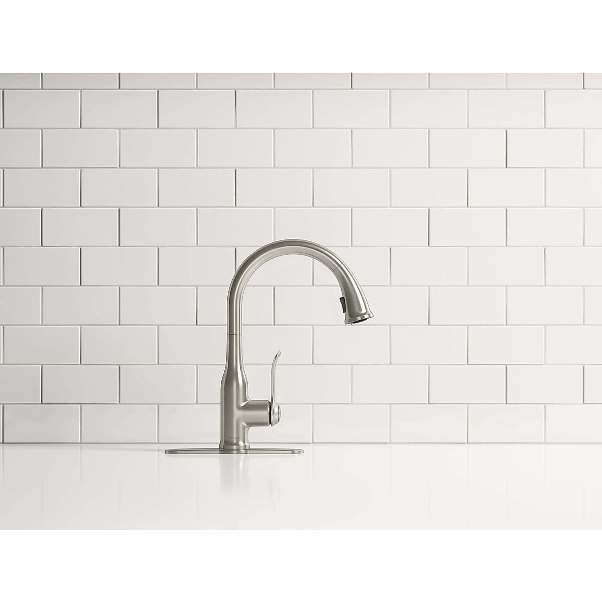 Kohler R23863-SD-VS Motif Kitchen Faucet with Pull Down Sprayer and Soap Dispenser, Vibrant Stainless