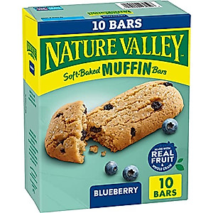 Nature Valley Soft-Baked Muffin Bars, Blueberry, Snack Bars, 1.24 oz, 10 ct