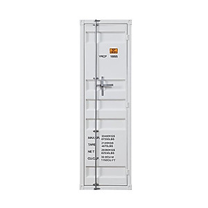 Acme Cargo Wardrobe Metal Armoire with 1 Door in White