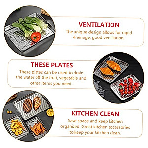 Cookie Tray 2pcs Stainless Steel Drainer Bread Loaf Pan Bandejas Para Comida Oven Tray Oven Grill Rack Deep Roasting Pan Vegetable Drain Storage Multipurpose Tray Turkey