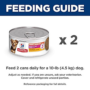 Hill's Science Diet Perfect Digestion, Adult 1-6, Small & Mini Breeds Digestive Support, Wet Dog Food, Chicken & Vegetables Loaf, 5.8 oz Can, Case of 24