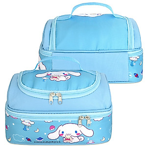 Roffatide Anime Cinnamoroll Lunch Bag for Man Woman Leakproof Lunch Box Large Compartment Lunch Container Tote for Work Travel Blue