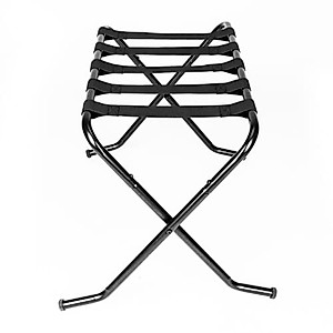 Luggage rack, guest room luggage rack, suitcase rack, steel rack, foldable, bedroom, black