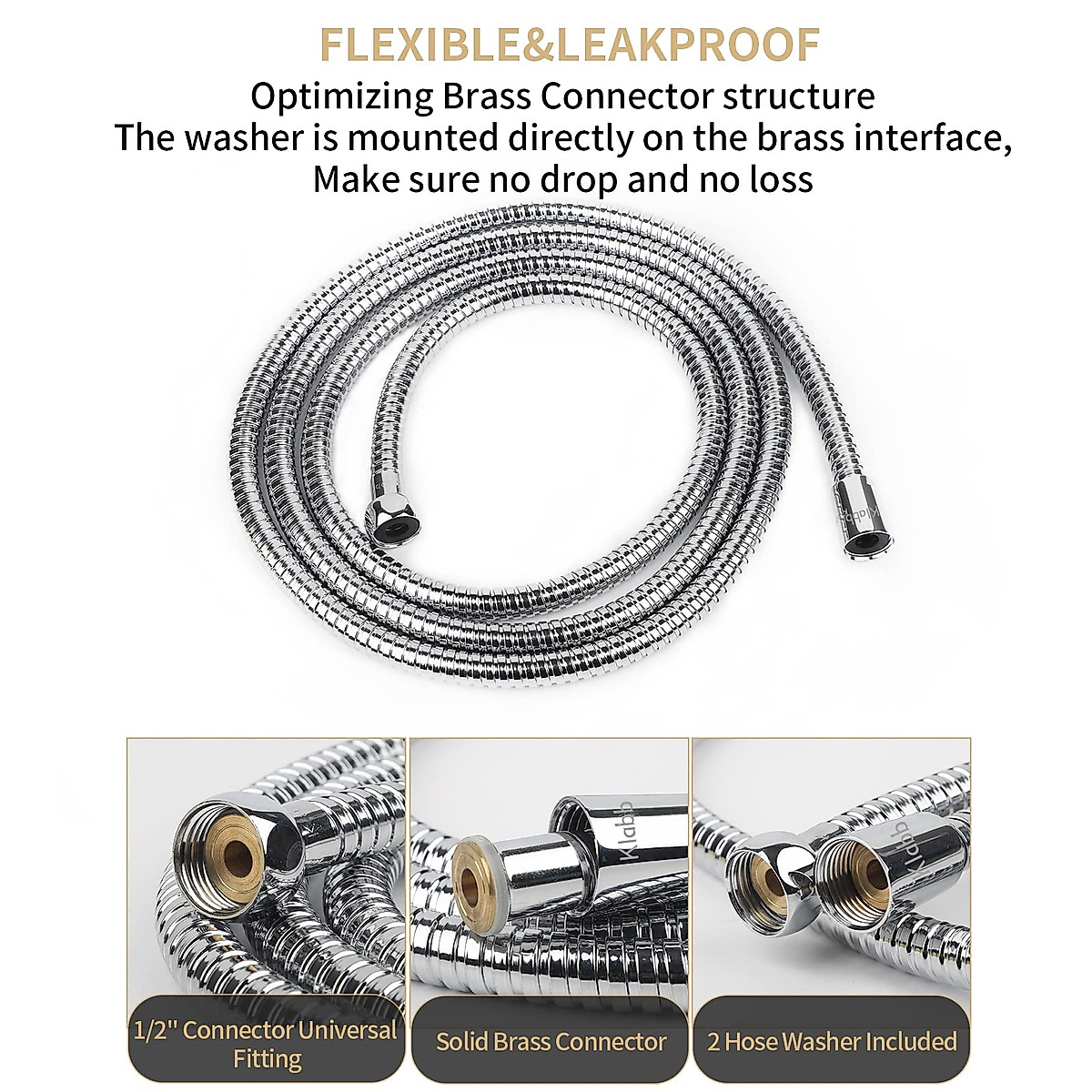 Shower Hose Extra Long 79 inches Long Shower Head Hose Replacement Stainless Steel Shower Head Extension Hose Flexible and Durable Shower Pipe with Brass Insert and Nut