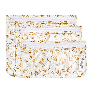 Bumkins Travel Bag, Toiletry, TSA Approved Pouch, Zip Bag, Quart Size Airline Compliant, Clear-Sided, Baby, Diaper Bag Organization, Makeup, Accessories, Packing, Set of 3 Sizes, Harry Potter