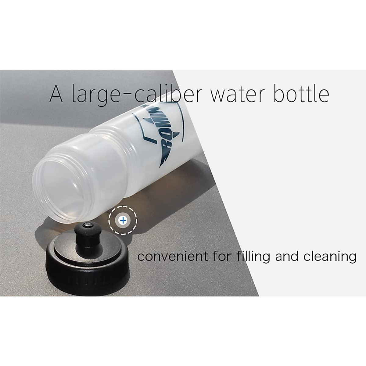 ROMING Bicycle Bulk Water Bottles BPA Free Plastic Bottles，3PCS Squeeze Water Bottle Wide Mouth Lid Water Jug Push/Pull Cap, Sports 24oz Mountain Bike Water Bottles for Bicycles,Fitness,Cycling.