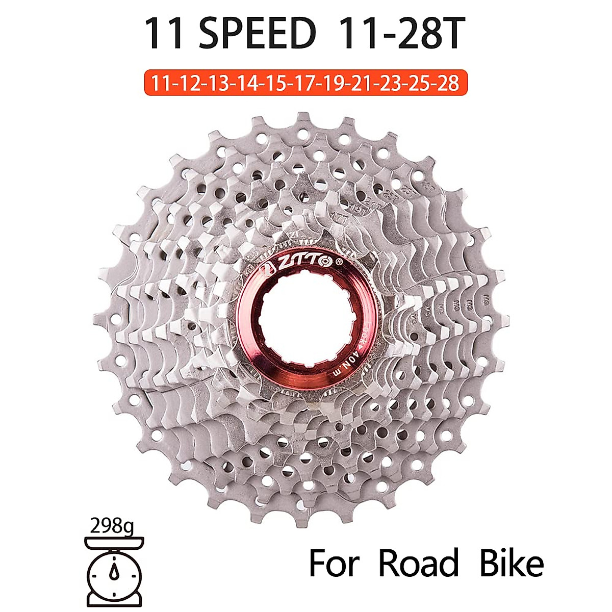 ZTTO Road Bike Cassette 11 Speed Mountain Bike Freewheel 11S 11-25T/28T/30T/34T Bicycle Sprocket (11S 11-25T)