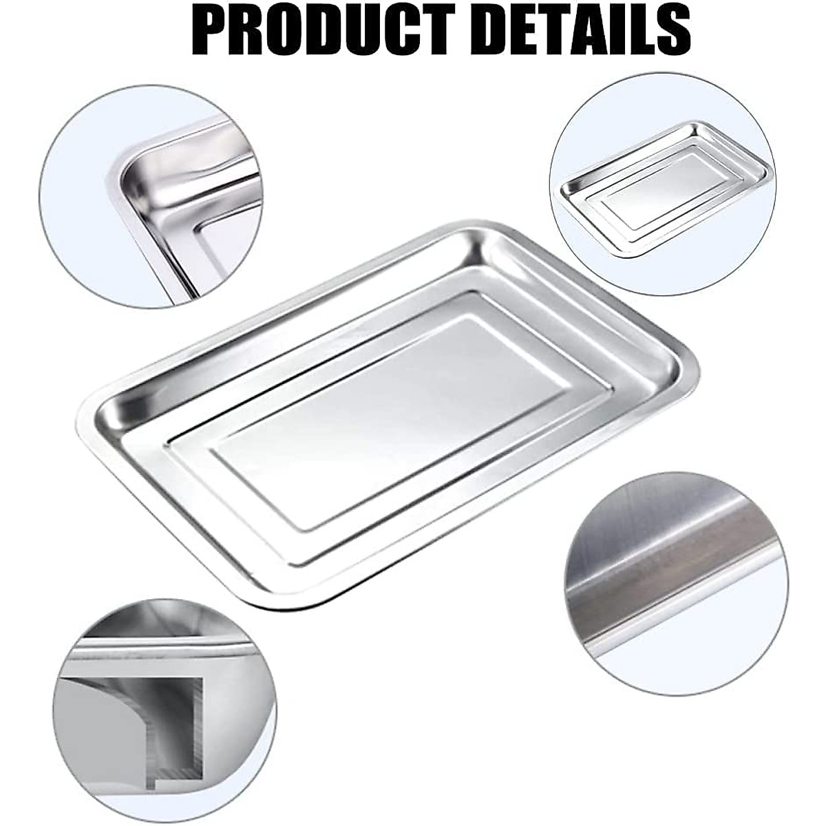 Utoolmart Grill Pan, 320mmx220mm Stainless Steel Baking Sheet Pan, Thickened Barbecue Grilling Plate for Small or Delicate Foods 1Pcs