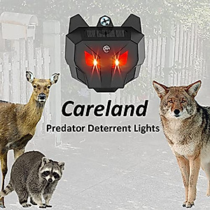 Careland 4 Pack Solar Nocturnal Animal Repeller Predator Control Light Coyote Repellent Devices with Bright LED Strobe Lights Deer Skunk Raccoon Repellent for Garden Yard Farm Chicken Coop