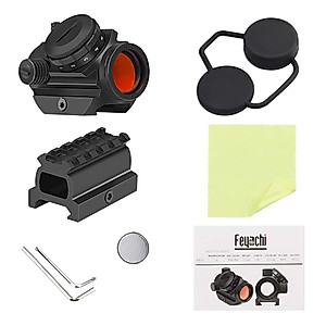 Feyachi RDS-23 2MOA Red Dot Sight Compact Red Dot Scope with 0.83” Riser Mount Absolute Co-Witness with Iron Sight