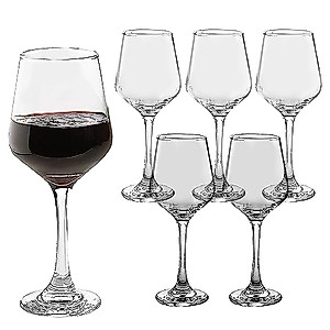 White and Red Wine Glasses - Premium Classic 10 oz Wine Glasses Set for Hosting Various Parties & Occasions - Dishwasher-Friendly Clear Stemmed Wine Glasses - PARNOO White & Red Wine Glasses Set of 6