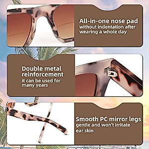 LADEESSE Bifocal Sunglasses For Women Oversized Retro Reading Sunglasses 3 Pack UV400 Sun Readers Glasses +2.0