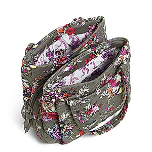 Vera Bradley Women's Cotton Mini Multi-compartment Crossbody Purse, Hope Blooms - Recycled Cotton, One Size