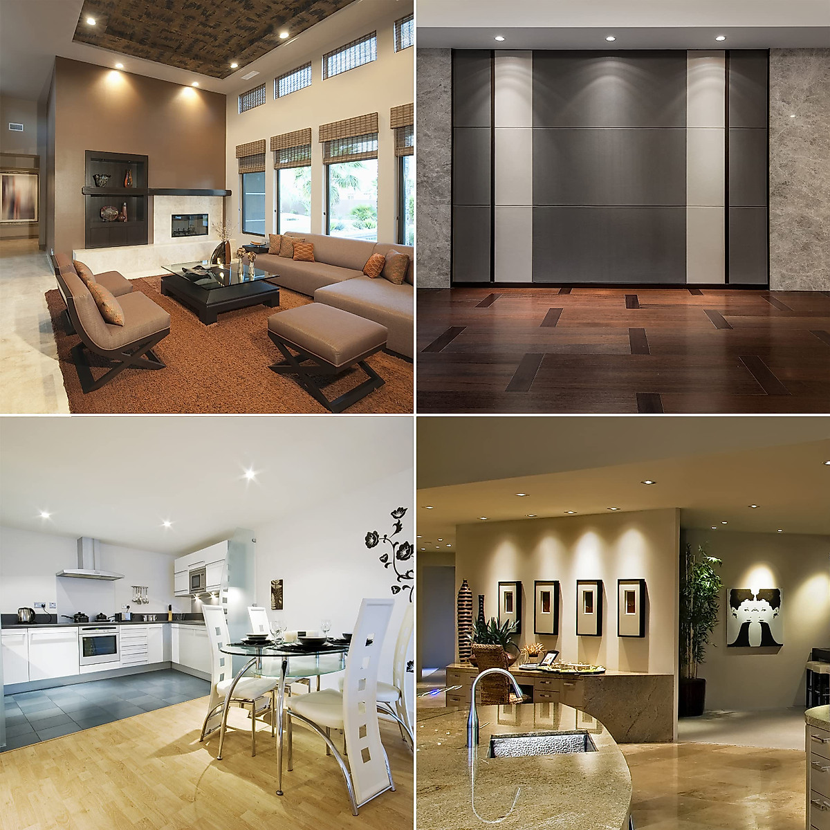 Sunco Lighting 6 Pack Recessed LED Lights Canless 4 Inch Eyeball Gimbal 12W, Selectable 2700K/3000K/3500K/4000K/5000K, Angled Directional Light with Jbox, Ultra Slim Dimmable, ETL