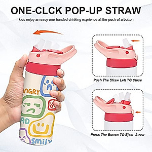 ZREGGUR Mixed Color 30pack 12oz Kids Sippy Cup Sublimation Stainless Steel Thermos Kids Water Bottle For School Toddler Cups Spill Proof With Straws and Lids