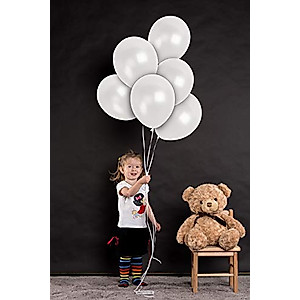 Treasures Gifted Metallic White Balloons - Pearlized White Balloons - Globos Blancos, Big White Balloons 12 Inch - White Latex Balloons, Large White Balloons - Pack of 36 Balloons