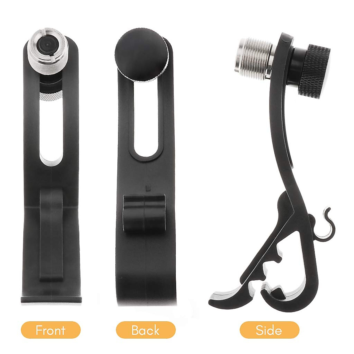 Alnicov Black Drum Mic Shockproof Clamp Metal Movable Mount Kit Hard Groove Gear Universal Mic Clip Adjustable
