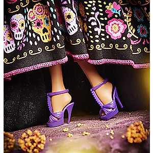 Barbie 2021 Dia De Muertos Doll (11.5-in) Wearing Traditional Embroidered Dress, Flower Crown & Calavera Face Paint, Gift for Collectors