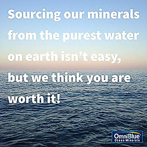 OmniBlue Ocean Minerals | 100% Natural Solar-Harvested Ocean Electrolytes | All Required Macro and Trace Minerals | Not Lab-Made | No Additives … (8 oz.)