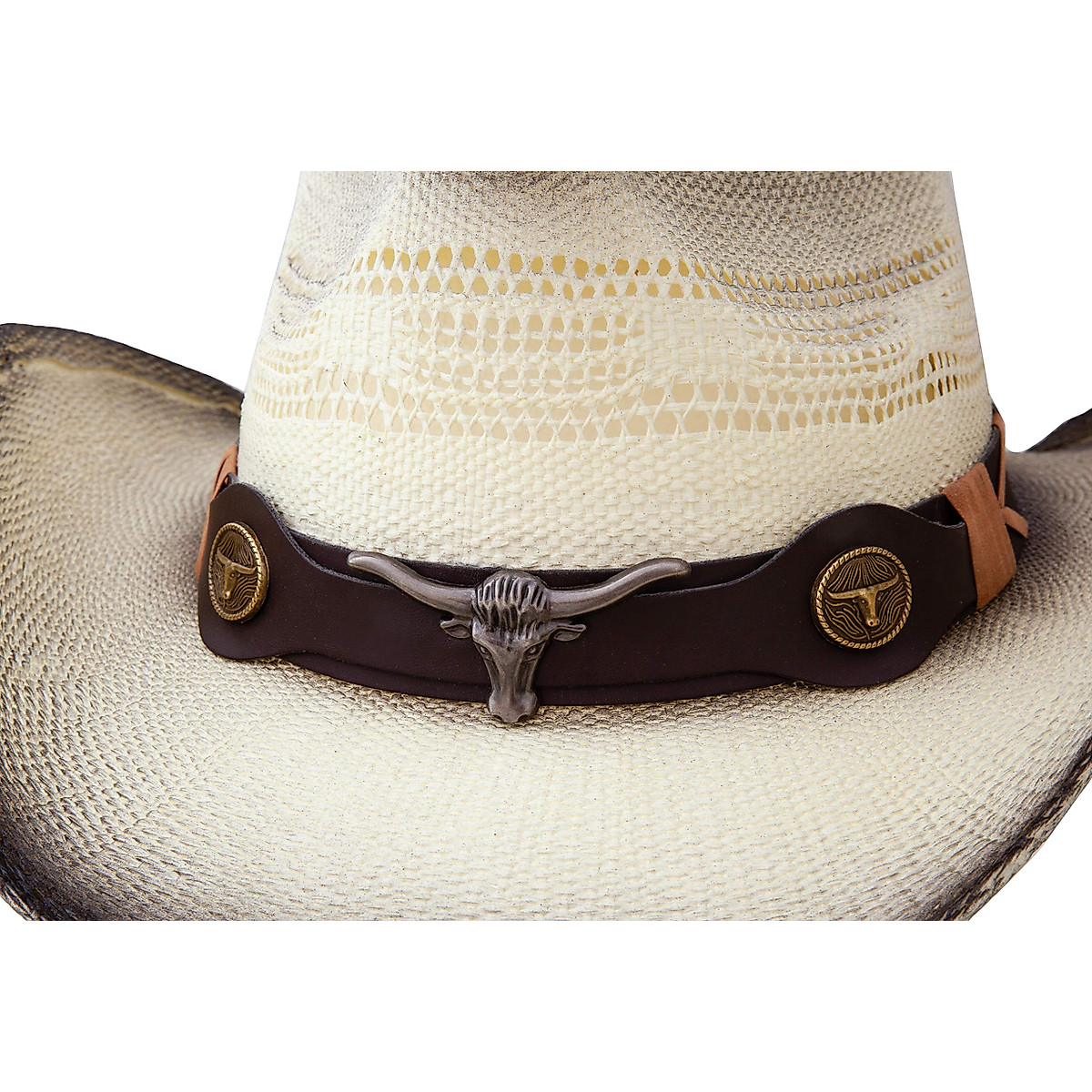 Queue Essentials Straw Cowboy Hat for Men Cowgirl Hat for Women Western Wide Brim Hat Hats - D