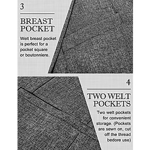 COOFANDY Gray Blazer Men Casual Two Buttons Sport Coats Slim Fitted Lightweight Suit Jacket, Gray, M