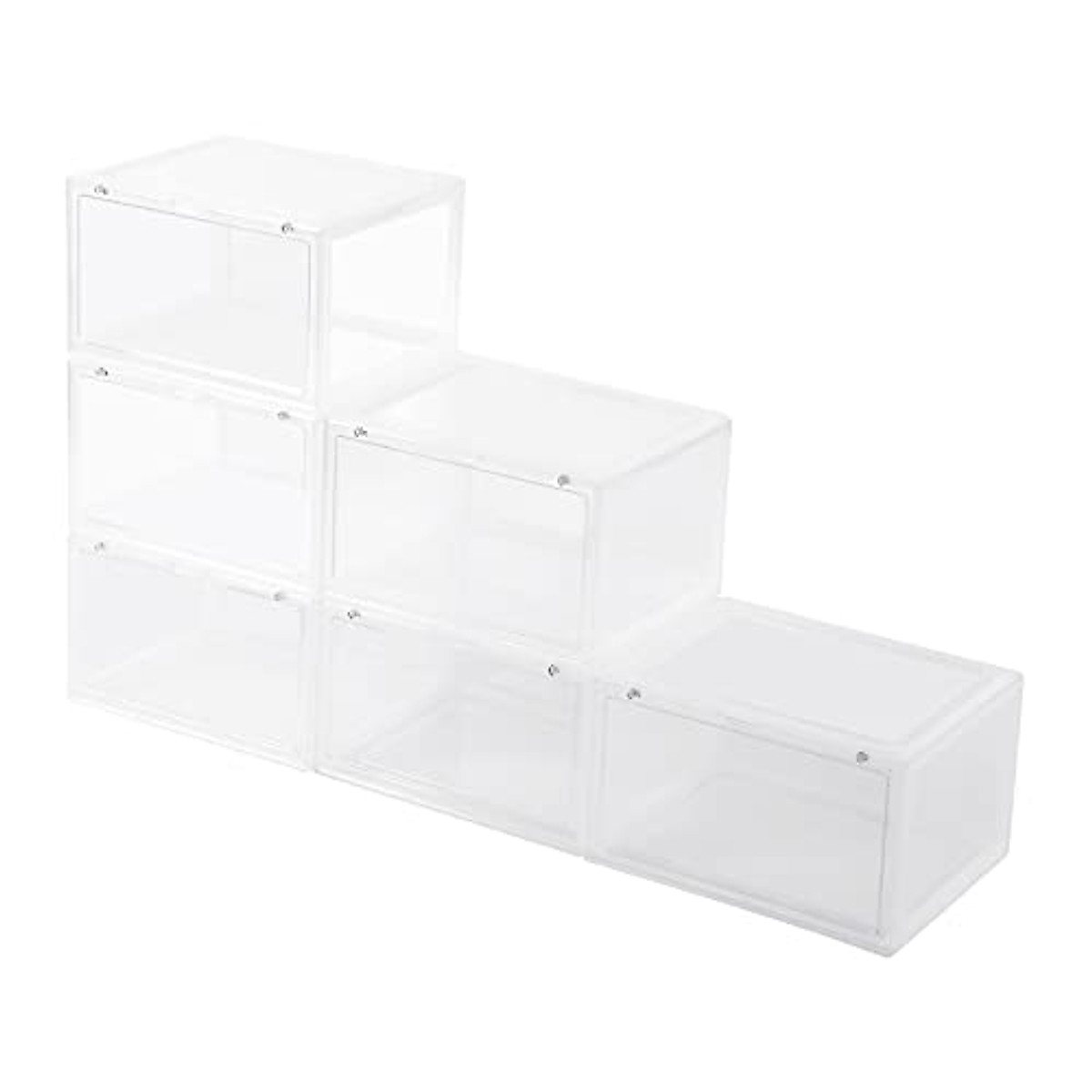 Yunge 6PCS/SET Shoe Storage Boxes Shoe Organizer With Magnetic Door Transparent