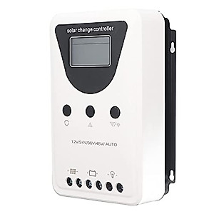 100A Solar Controller,MPPT Solar Controller, Controller 12/24/36/48V Current Auto Focus MPPT Tracking with LCD Display Solar Controller Multiple Load Control Modes