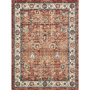 Rugs.com Eden Collection Rug – 9' x 12' Terracotta Medium Rug Perfect for Living Rooms, Large Dining Rooms, Open Floorplans