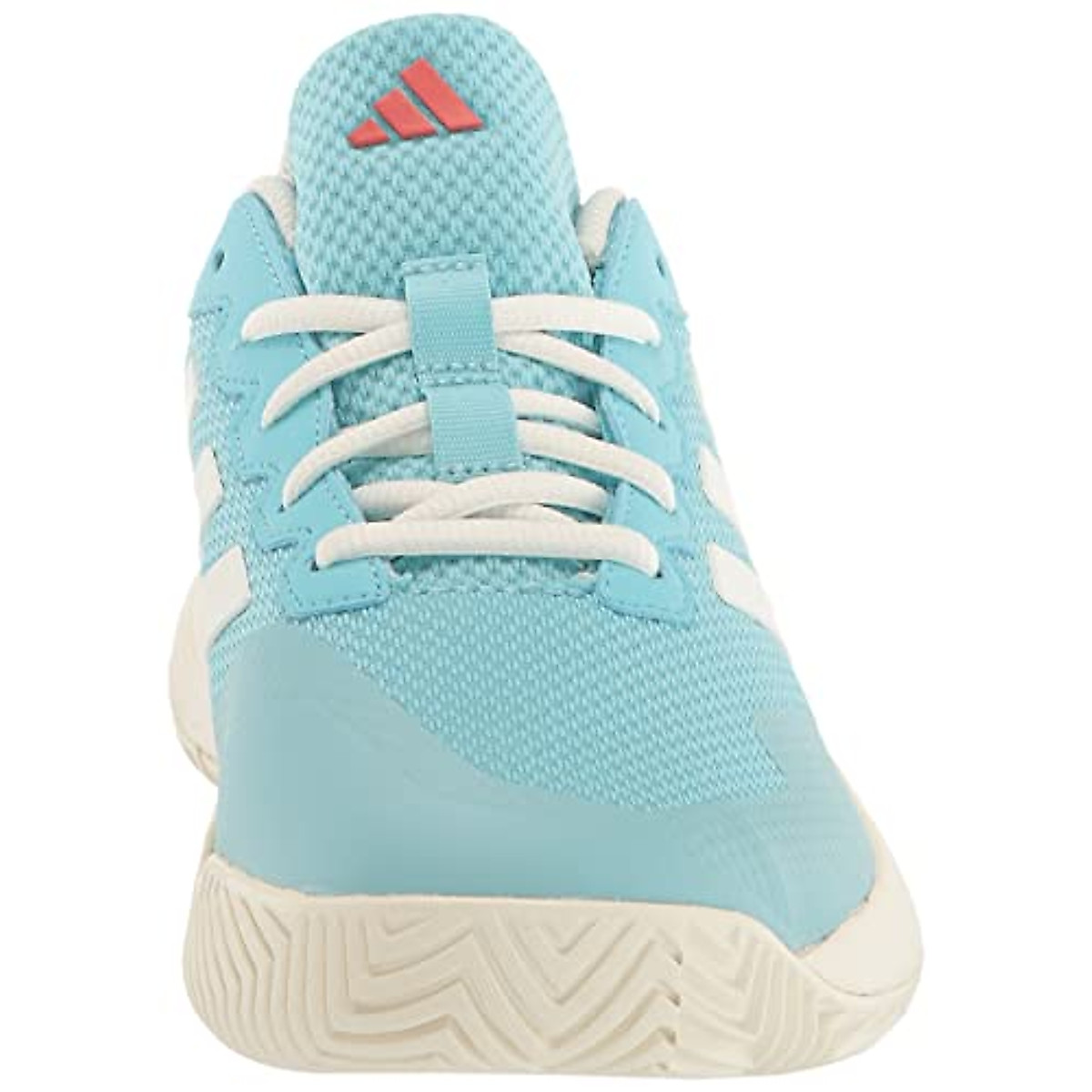 adidas Women's Game Court 2 Sneaker, Light Aqua/Off White/Bright Red, 8.5