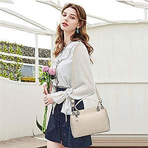 Kasqo Small Satchel Handbags for Women, Fashion Leather Top Handle Satchel Bag Shoulder Purse Crossbody Bags for Teen Girls