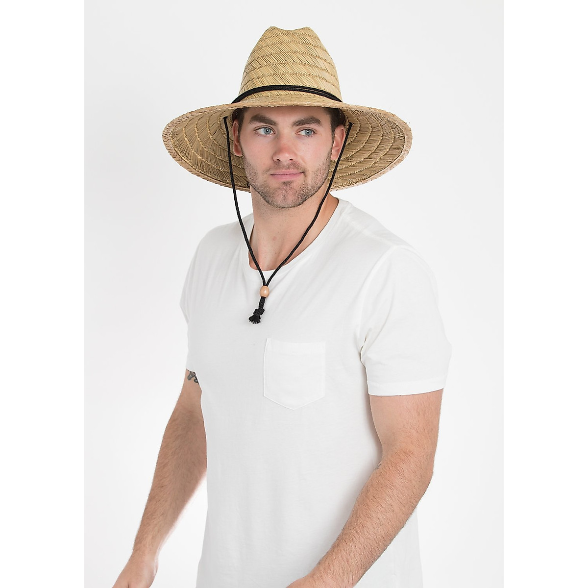 Peter Grimm - Lifeguard, Costa - Wide Brim Sunhat - Men & Women (One Size) (Natural, Costa)