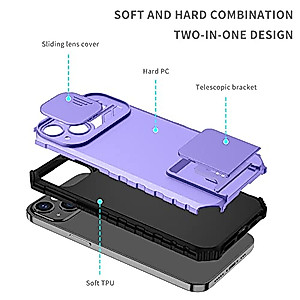 Protective Phone Cover Case Silicone Kickstand Case Compatible for infinix Smart 5,[3 Stand Ways] Vertical and Horizontal Stand Case,Full Body Hard Slim Protective Phone Case (Color : Purple)