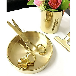 MultiBey Scissors Straight Recycled Stainless Steel 7" Copper Gold Multipurpose Fabric Leather Arts and Crafts Paper Shears Heavy Duty