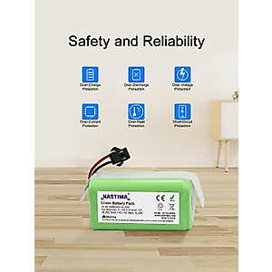 NASTIMA 14.4V 3000mAh Replacement Battery Compatible with Tesvor X500, Ecovacs N79 N79S and Eufy Robovac 11 11S MAX 15C MAX 20C 30C MAX G10 G20 G30