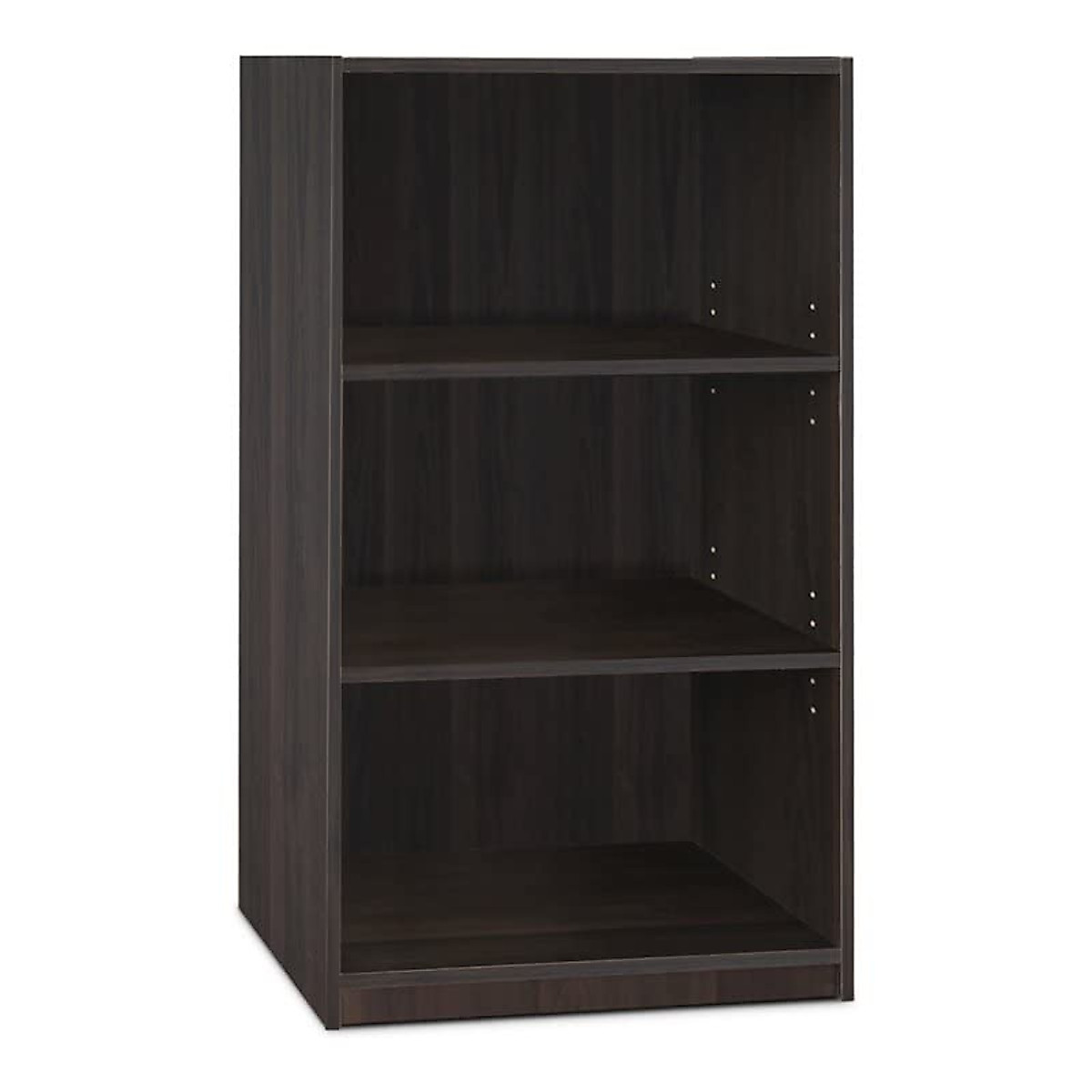 Furinno Jaya Simple Home 3-Tier Adjustable Shelf Bookcase, Espresso & Simplistic Set of 2 End Table, Espresso/Black