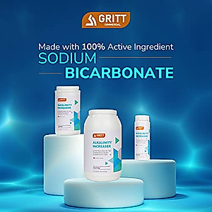Gritt Commercial Alkalinity Increaser Plus for Swimming Pool, Spa, & Hot Tub Water - Powder Formula - Keeps up Pool Health, Reduces Equipment Wear & Tear, Staining, and Scaling - 2 lbs
