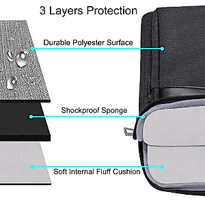 MOSISO Laptop Shoulder Bag,15 inch Computer Bag Compatible with MacBook, HP, Dell, Lenovo, Asus Notebook,15.6 inch Laptop Sleeve with 2 Raised Zipper Pockets & Hidden Pockets & Handle & Belt,Black