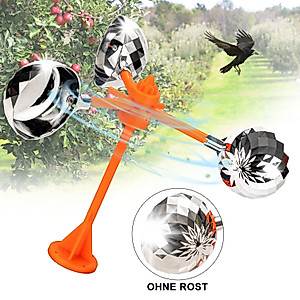 Flyonte Birds Reflect Deterrent Visual Bird Scarer Deterrent Devices Outdoor Bird Control for Seagull Pigeon Harmless Device to Keep Birds Away from Your Farm Boat (Orange)