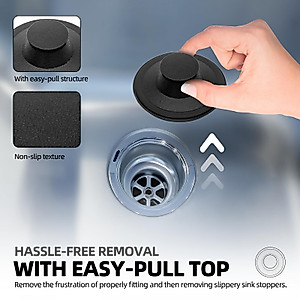 (2 Pack) Exact Replacement for InSinkErator STP-PL/STPPL Black Rubber Sink Stopper for Garbage Disposal – Compatible with Standard 3-1/2" Drains from Kohler, Waste King, Whirlpool, and More