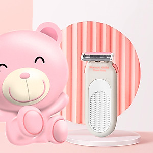 Domon Dolly Razors for Women, Premium Womens Razor for Shaving 6 Refills 3 Blades, Razor Blades with Vitamin E and Aloe Vera Lubricating Strip, Choco Teddy