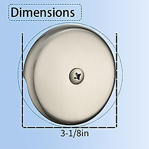 1-Hole Bath Tub Overflow Faceplate Single Hole Trim Bathtub Drain Over Flow Plate Cover With Matching Screw And Adapter Universal-Fits For Bathroom Replacing Plates, Brushed Nickel Finish