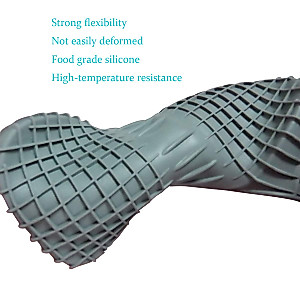 Kalopro Mini Silicone Oven Mitts Set, Oven Mitts Heat Insulation, Oven Gloves for Kitchen Cooking and Baking, Protecting Fingers Mini Oven Hand Clips are Sold in Pairs(Square-Gray)