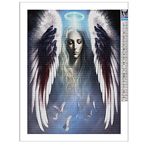 Treff Diamond Painting Kits,Angel Wings GirlDiamond Art Painting Kits for Adults,Full Square Drill Diamond Art Paint Gem Art Drill Home Decoration 20x24 inch