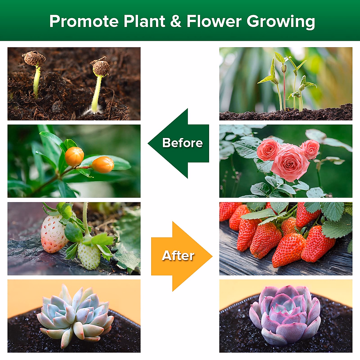 SANSI LED Grow Lights for Indoor Plants, 600W Full Spectrum Gooseneck clamp Grow Lamp, 40W Power Plant Light with High PPFD for Seeding, Lifetime Free Bulb Replacement Plant Lights for Indoor Plants