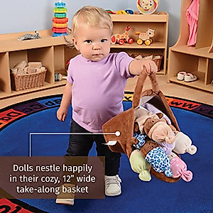 Creative Minds Basket of Babies Soft Baby Dolls, Sensory Toys, Multicultural, Diversity, Inclusion and Social Emotional Learning, Baby Toys for All Ages, Set of 6 Plush Dolls, Multicolor