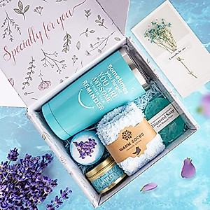 UTOBSOV Get Well Soon Gifts for Women, Get Well Gift Baskets Relaxation Gifts for Friends Female Care Package for Her Who Recover After Surgery, Blue Birthday Gifts Feel Better Gifts