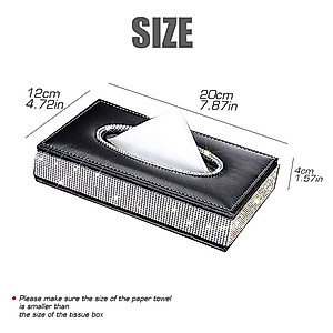 ESKONKE Car Tissue Box Leather Facial Napkin Holder Universal Box Cover for Automotive Home Office Decoration (A - Diamond Upgrade Black)