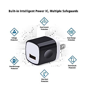 Wall Adapter 10 Pack,UorMe 1A 5V Single Port Charger Power USB Plug Charging Cube Block Box Compatible iPhone 14 13 12 SE 11 X, Galaxy S23 Ultra S22 S21 FE S10e S9 A13 A23 A21 A03s A71 A51 A31 Note20