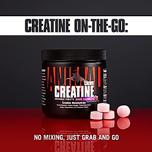 Animal Creatine Chews Tablets - Enhanced Creatine Monohydrate with AstraGin to Improve Absorption, Sea Salt for Added Pumps, Delicious and Convenient Chewable Tablets - Grape